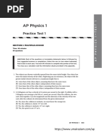 AP Physics 1 Practice Exam Answers | PDF | Force | Mass