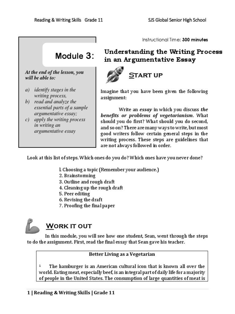 Start Up: Understanding The Writing Process in An Argumentative Essay ...