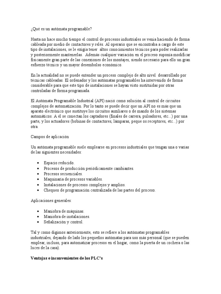 Qué Es Un Autómata Programable | PDF Qué Es Un Autómata Programable | PDF