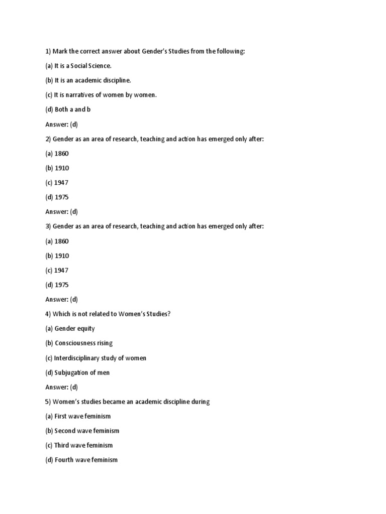 Gender Study | PDF | Masculinity | Gender Studies