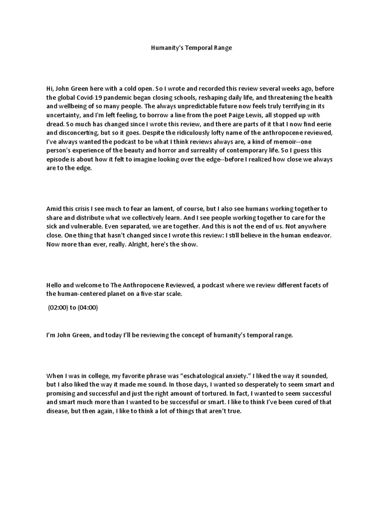 Humanity's Temporal Range | PDF | Cell (Biology) | Life