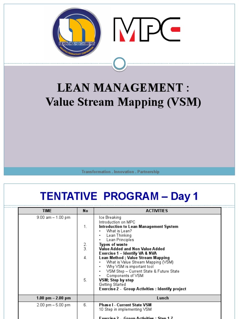 Value Stream Mapping Workshop Overview | PDF | Lean Manufacturing ...