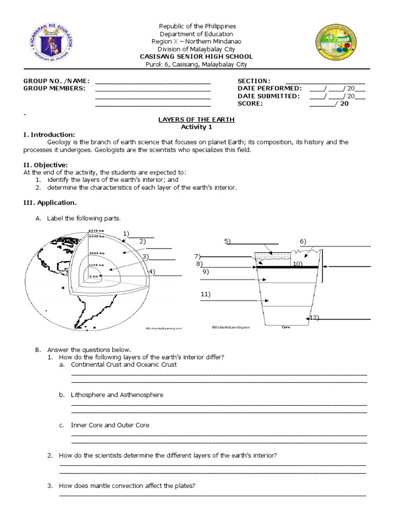 Layers of the Earth Activity Guide | PDF | Earth | Geology