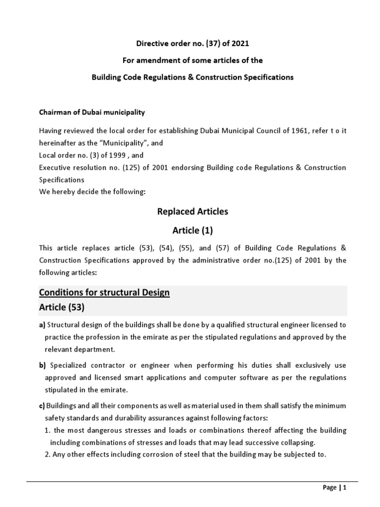 Dubai Municipality - Building Code Regulations | PDF | Geotechnical ...