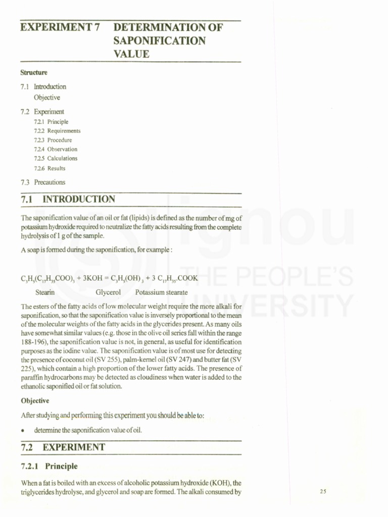 Determination of Saponification Values: An Experiment to Measure the ...