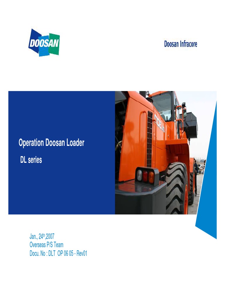 Operation Doosan Loader: DL Series | PDF | Switch | Transmission ...