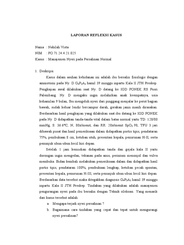 Laporan Refleksi Kasus | PDF