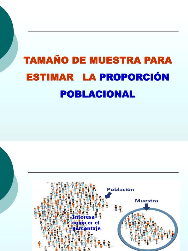 Tamaño de Muestra para Estimar Una Proporción. | PDF | Muestreo ...
