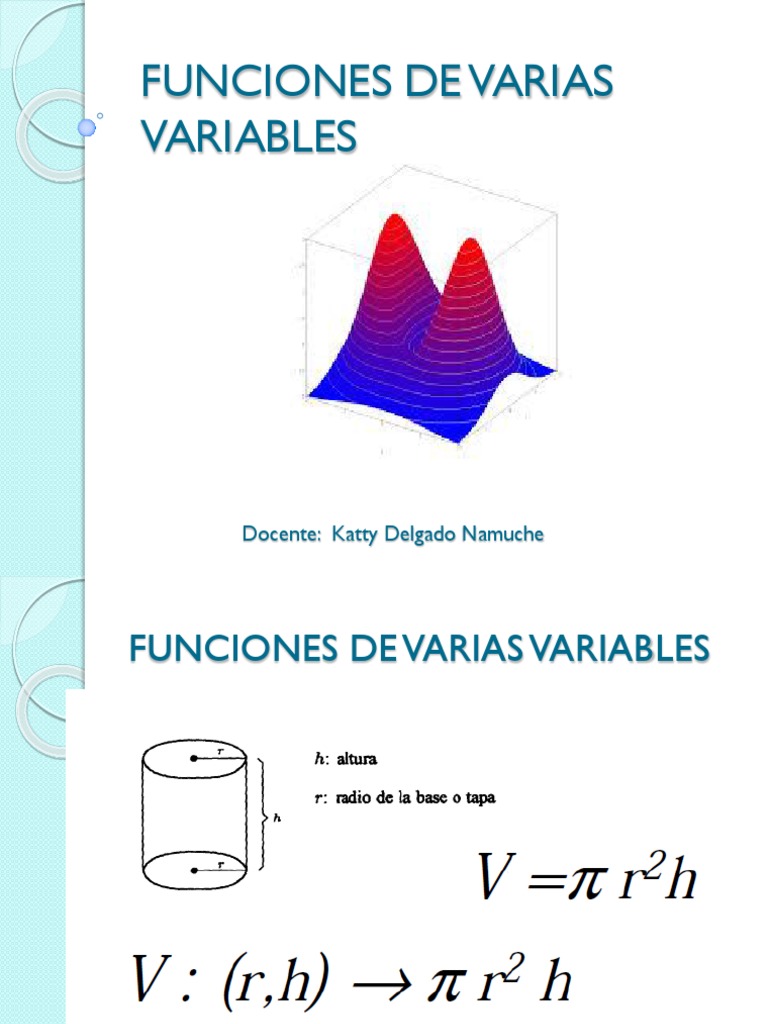 Sesión 1 Funciones Varias Variables | PDF | Función (Matemáticas) | Análisis matemático