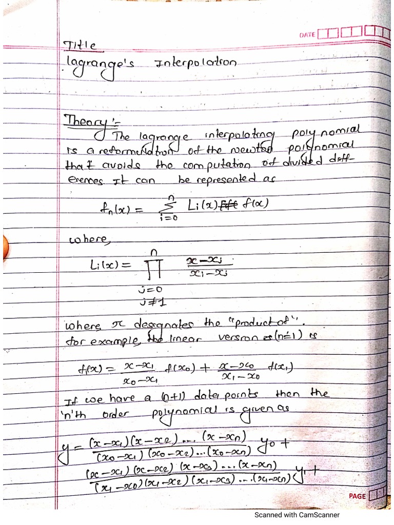 Lagrange's Interpolation | PDF