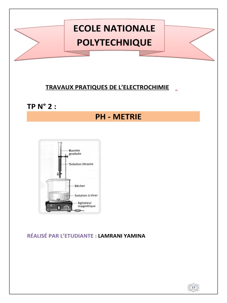 TP N2 PH Metrie | PDF | Chimie | Titrage