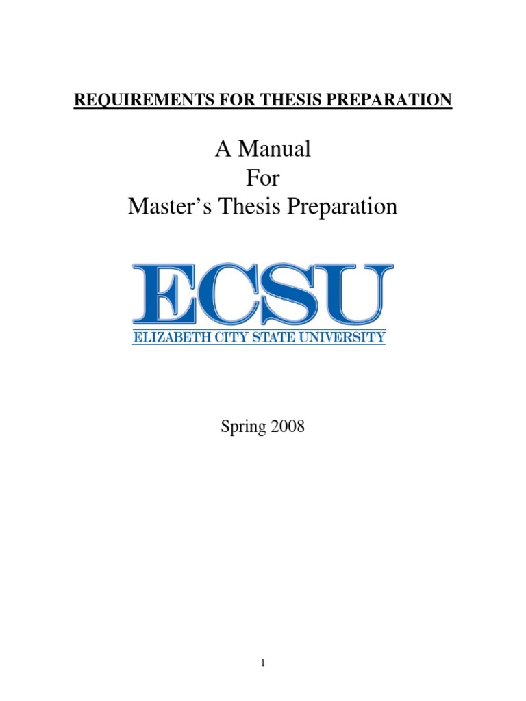 A Manual For Master's Thesis Preparation | PDF | Thesis | Writing