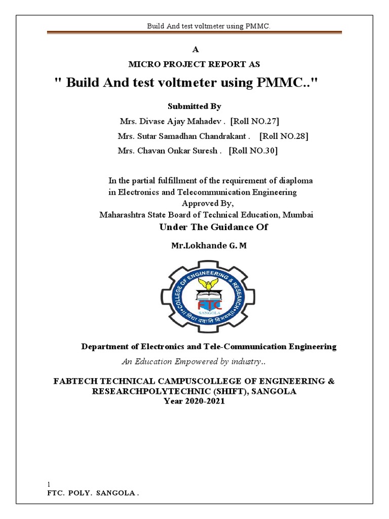 AEL Microproject Done | PDF | Electricity | Electrical Engineering