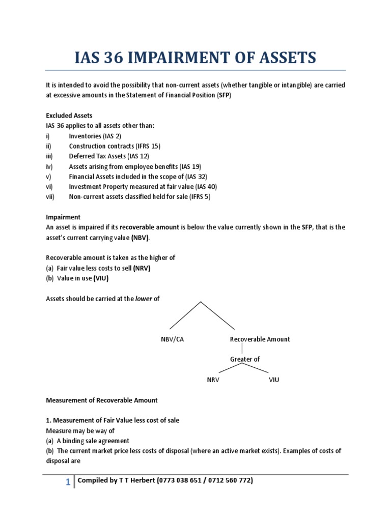 IAS 36 Impairment of Assets Overview | PDF | Book Value | Depreciation