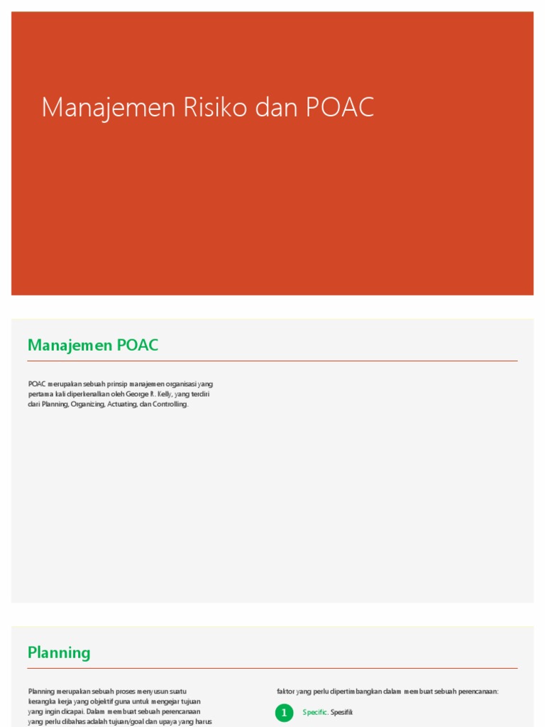 Manajemen Resiko Dan POAC | PDF