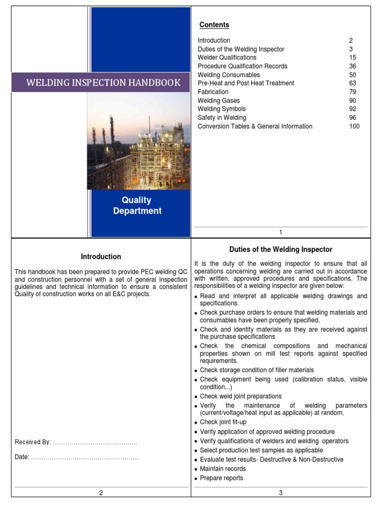 Welding Inspection Handbook PDF 1623987530 | PDF | Construction | Welding