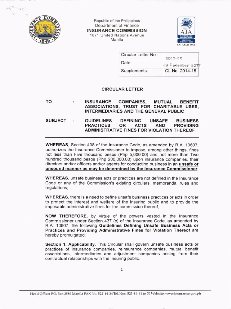 Republic of The Philippines: CN: AJA16-0061 | PDF | Insurance | Lawsuit