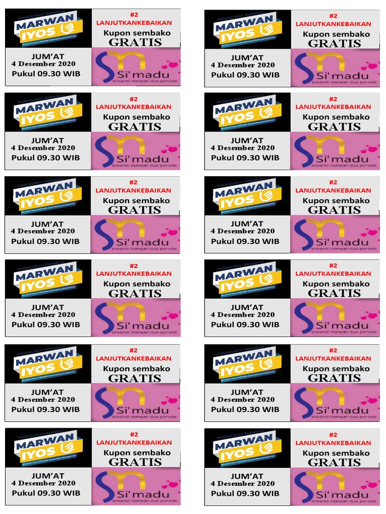 Kupon Sembako Gratis Jumat | PDF | Ilmu Sosial