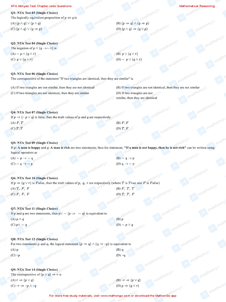 17 Mathematical Reasoning | PDF | Tests