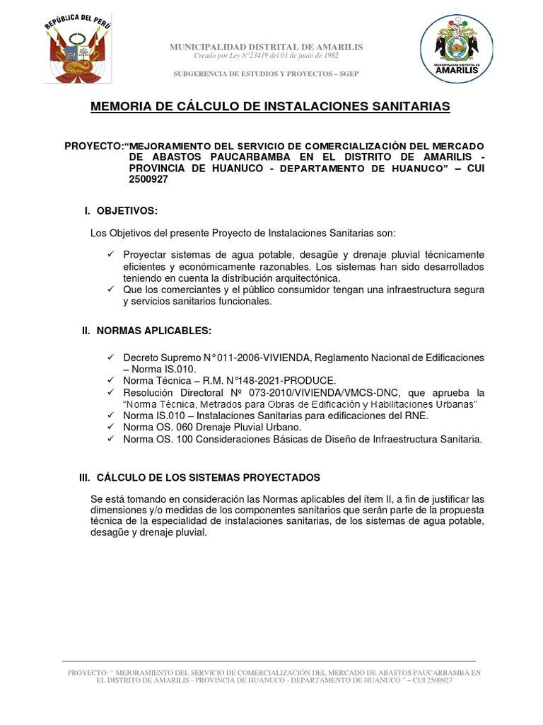 Mc-Iiss Cont. Amarilis | PDF | Ciencia medioambiental | Ingeniería hidráulica