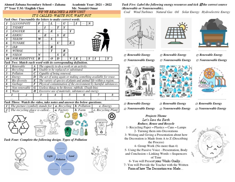 Waste Not, Want Not Unit Overview | PDF | Recycling | Waste