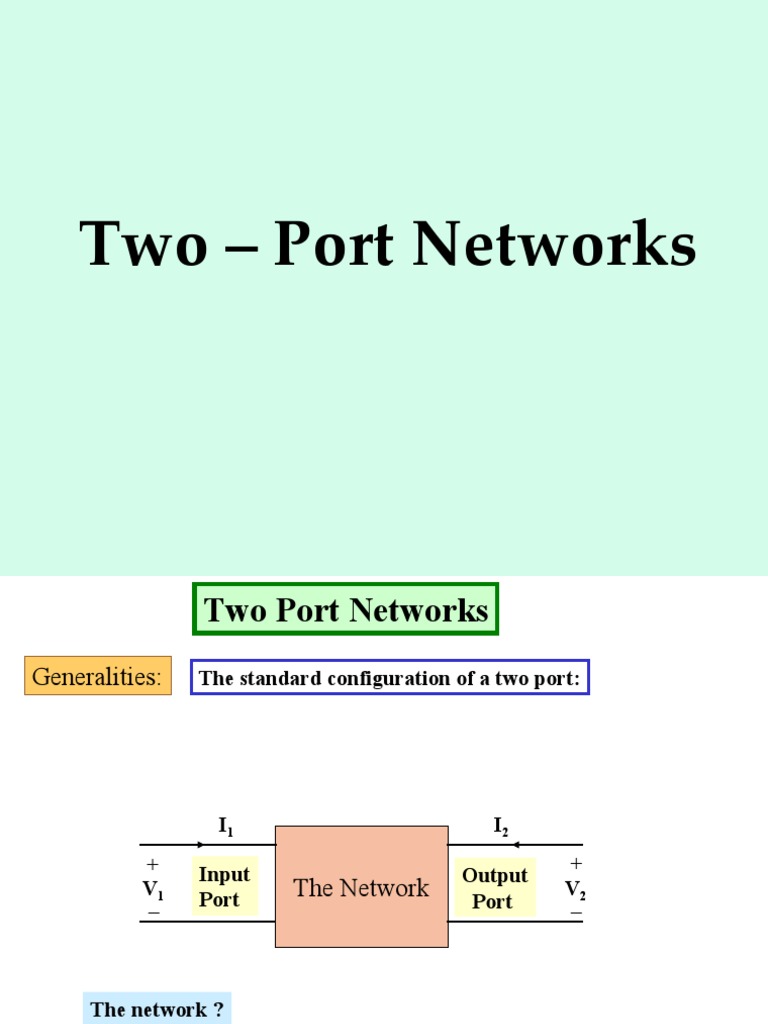 Two-Port Network Analysis and Parameters | PDF | Telecommunications ...