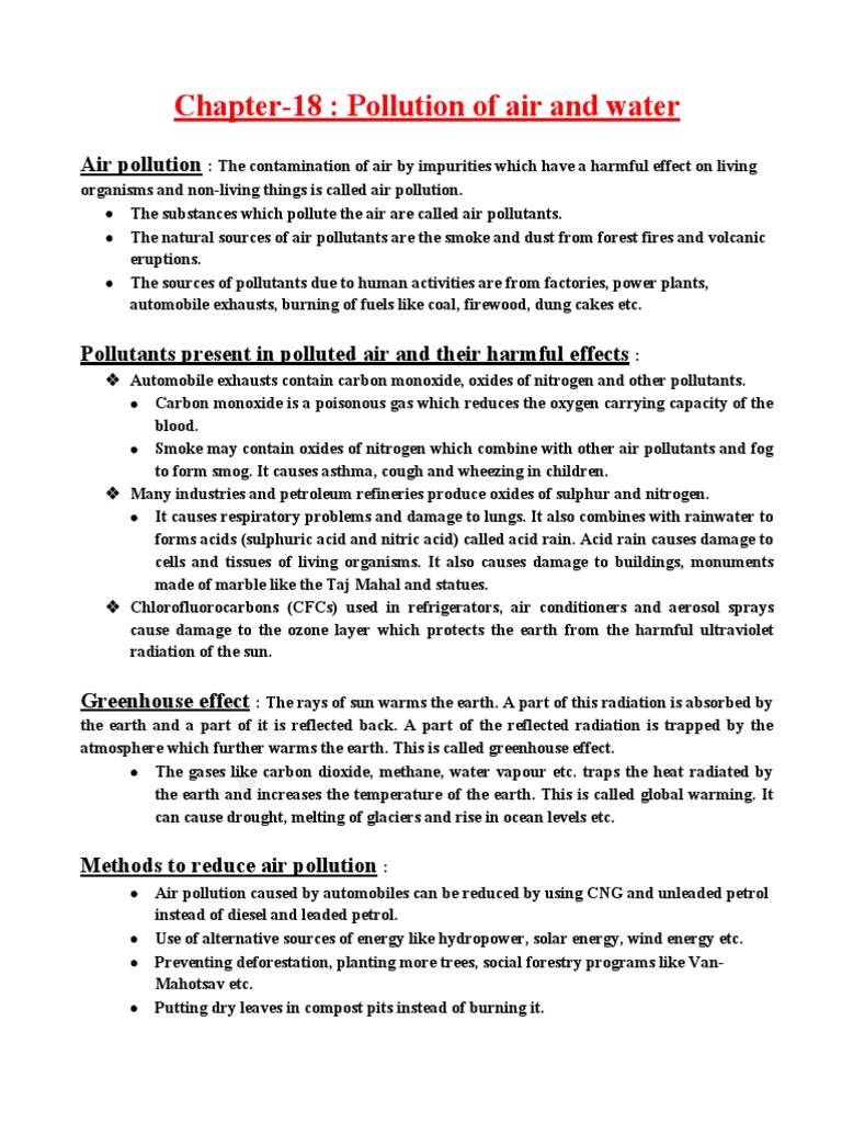 Air and Water Pollution Overview | PDF | Atmosphere Of Earth | Water