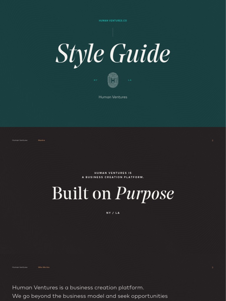 Human Ventures Style Guide 2020 | PDF | Logos | Typography