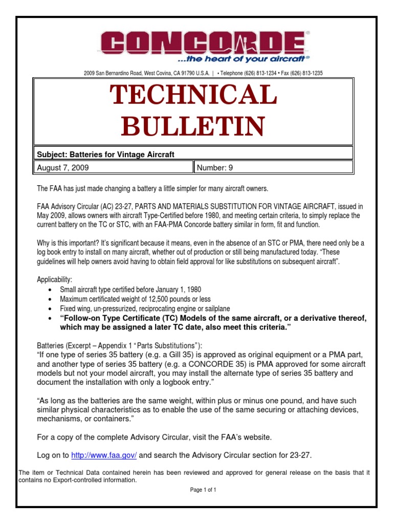 Technical Bulletin | PDF | Aviation