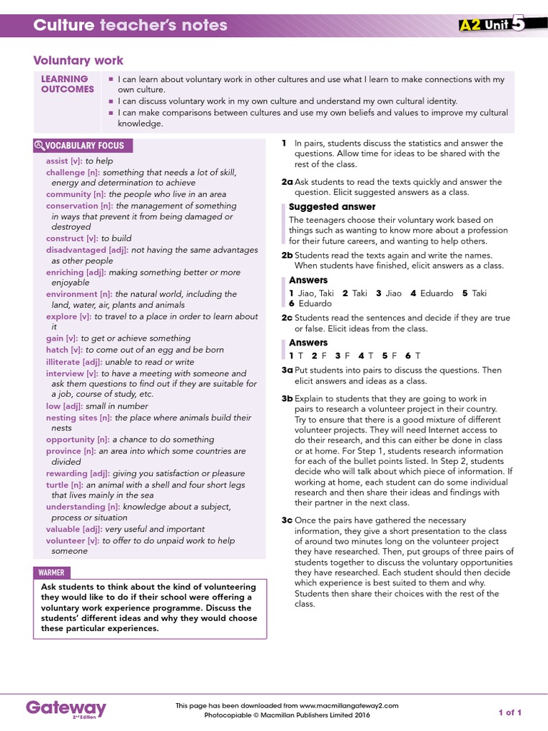 A2 UNIT 5 Culture Teacher's Notes | PDF | Learning | Neuropsychological ...