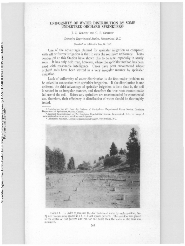Uniformity of Water Distribution by Some | PDF | Irrigation | Soil
