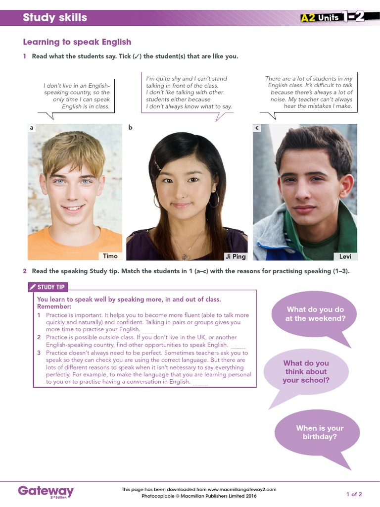 A2 UNITS 1 and 2 Study Skills | PDF | English Language | Study Skills