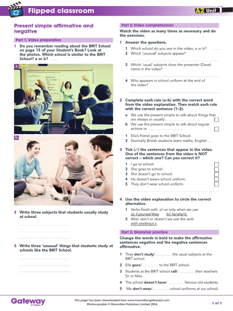 A2 UNIT 1 Flipped Classroom Video Worksheet | PDF | Cognitive Science ...