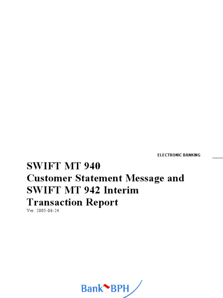 Swift mt940 942 | PDF | Debits And Credits | Financial Transaction