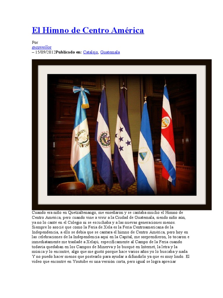 El Himno de Centro América | PDF | Américas
