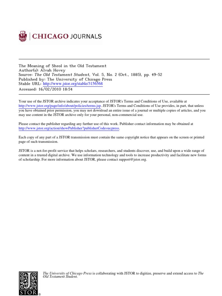 The Meaning of Sheol in the Old Testament | Hell | Translations