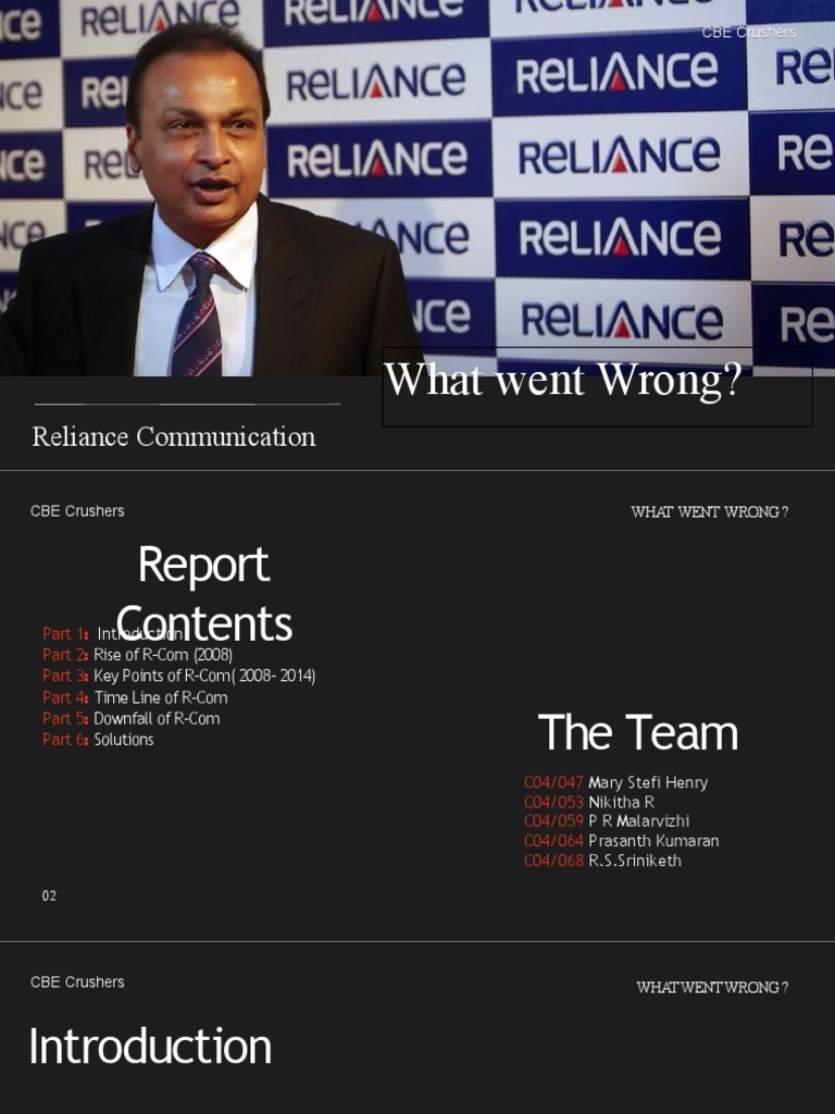 Relience Communication Case Study | PDF | Business | Economies