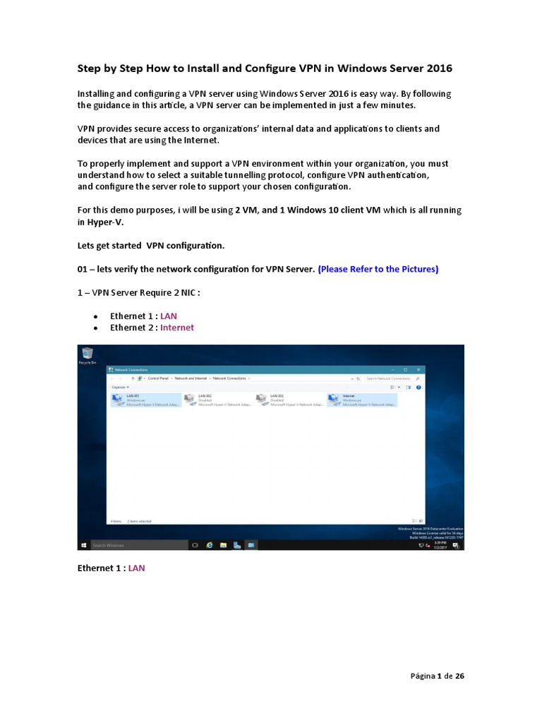 Install VPN on Windows Server 2016 | PDF | Virtual Private Network ...