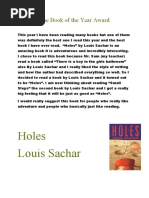 Comparison of Holes The Book and Holes The Film | PDF