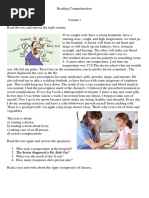 A Healthy Lifestyle 2 Reading Comprehension Exercises - 116024 | PDF