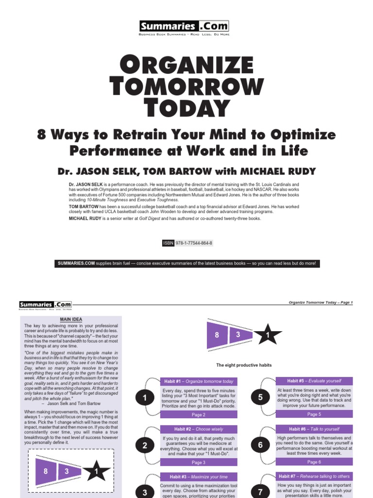 Organize Tomorrow Today | PDF