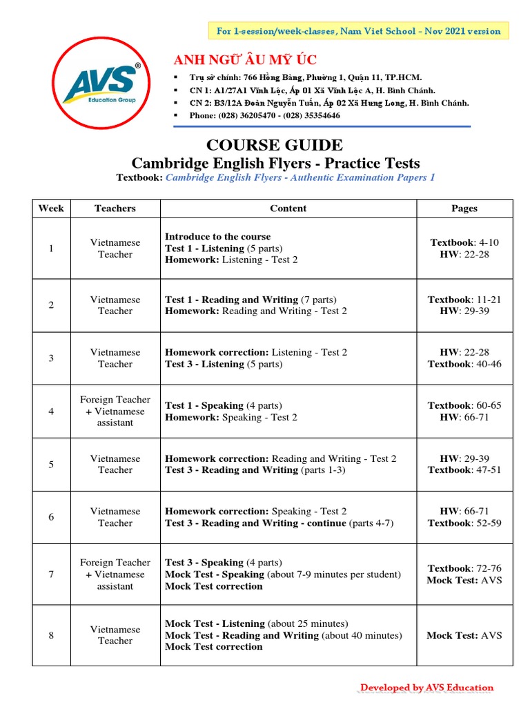 Cambridge Flyers Practice Tests Guide | PDF | Teaching | Learning