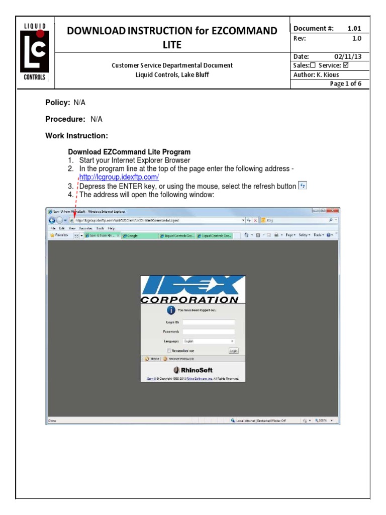1.01 Download Instructions EZCommand | PDF | Operating System Families ...