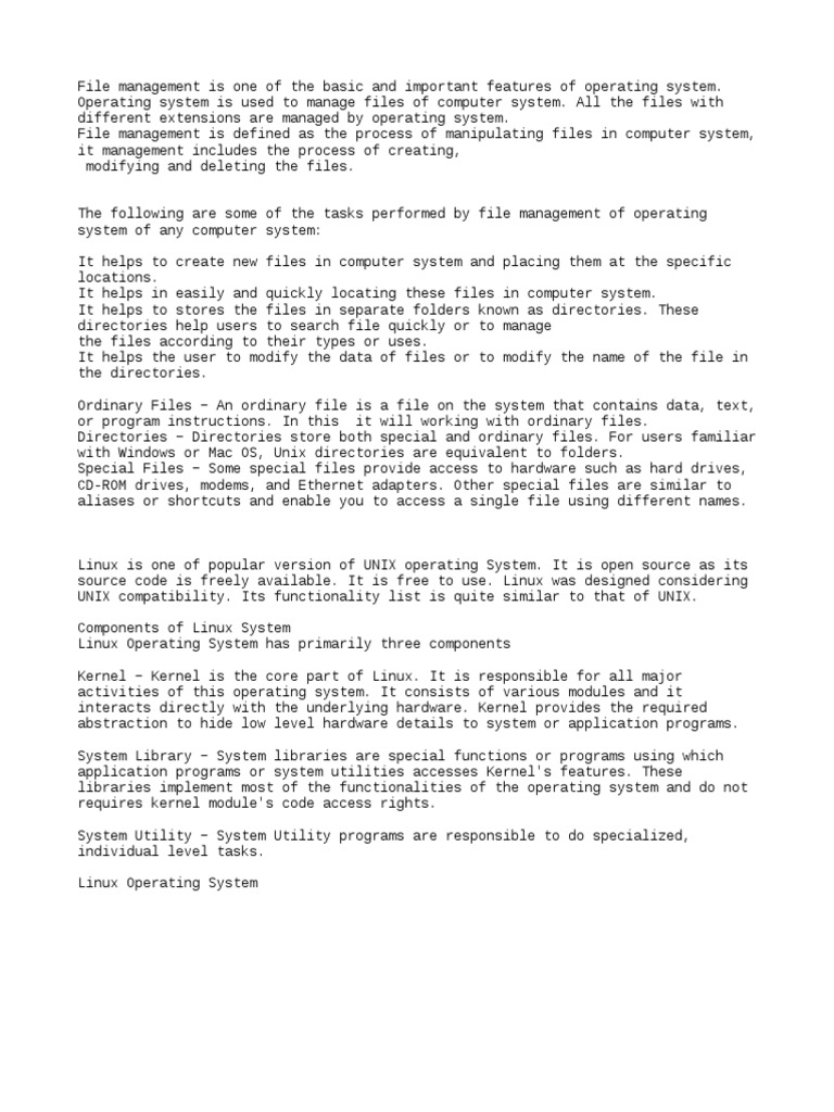 Project | PDF | Computer File | Operating System