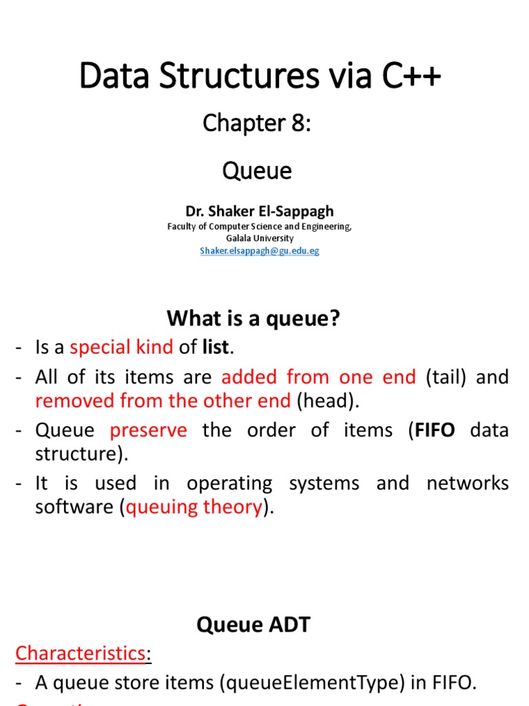 Data Structures Via C++: Queue | PDF | Queue (Abstract Data Type ...