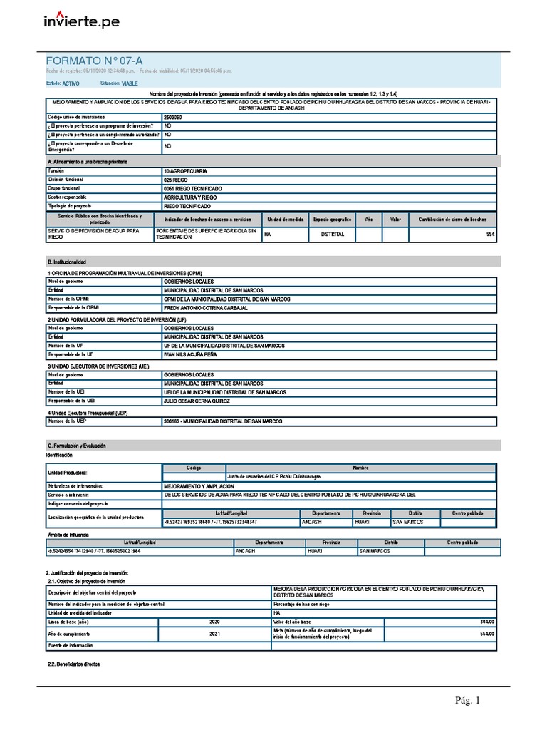 Ficha de Invierte - Pe | PDF | Economias