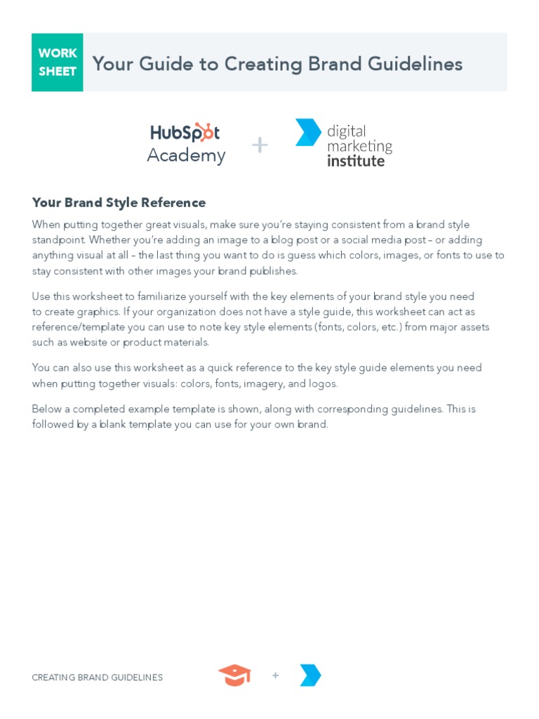 Worksheet - Your Guide To Creating Brand Guidelines - Graphic Design ...