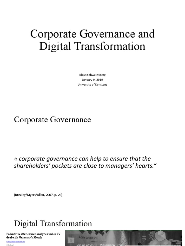 Digital Transformation and Governance Guest Lecture University of ...