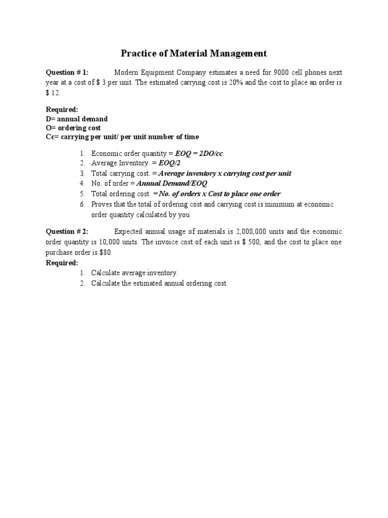 Practice of Material Management | PDF | Inventory | Business
