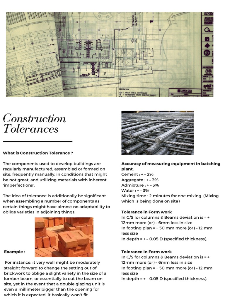 Construction Tolerance | Download Free PDF | Engineering Tolerance ...